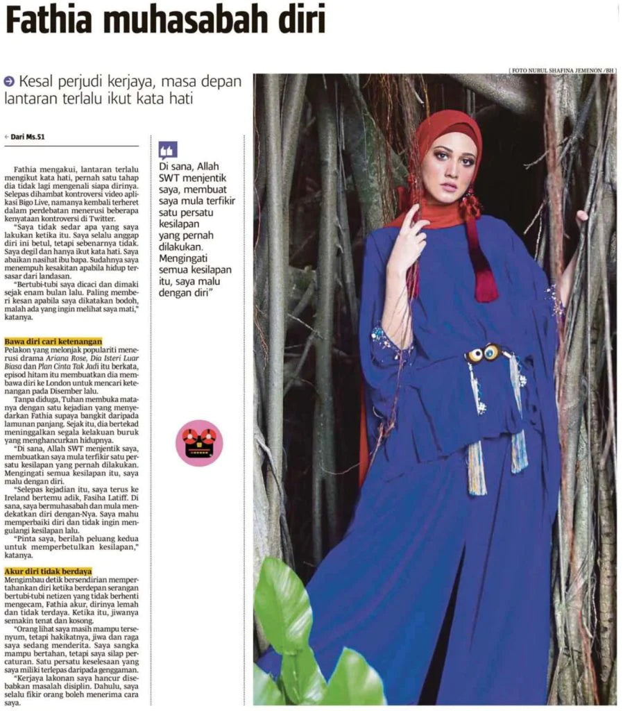 FATHIA LATIFF WEARING MELINDA LOOI RTW RAYA COLLECTION, BUNGA PELIKAT ...