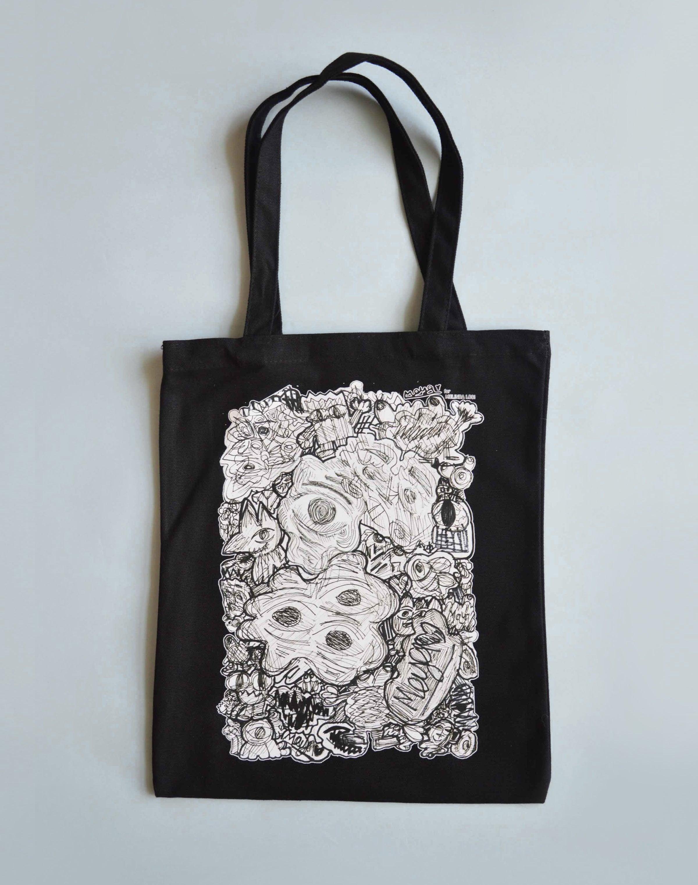 TROUGH OUR EYES CANVAS TOTE BAG - BLACK – Melinda Looi - Official Website